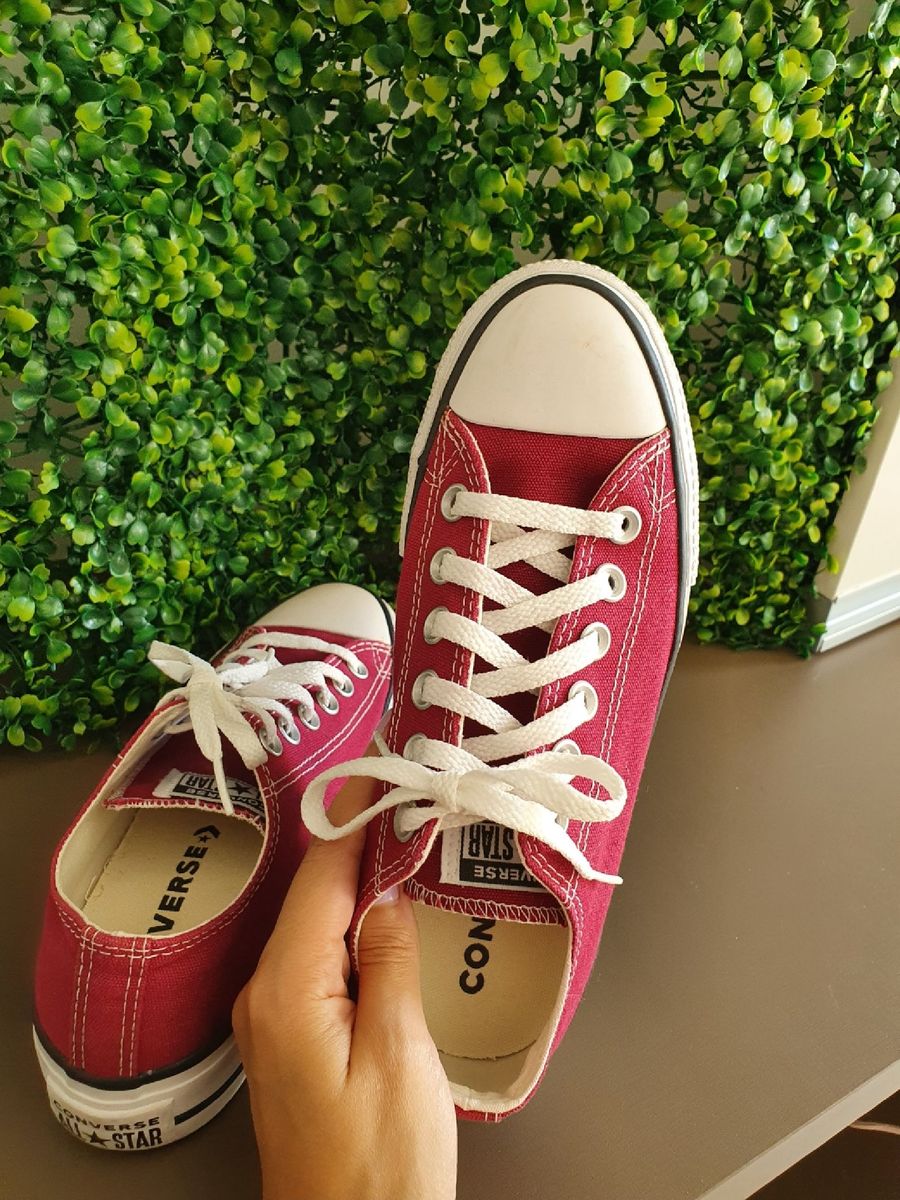 Converse All Star Salto Plataforma Vinho | Tênis Feminino Converse ...