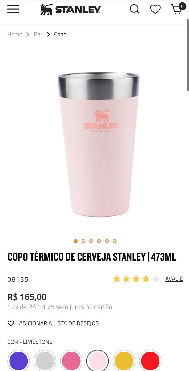 Copo Stanley Rosa de Cerveja | Móvel p/ Casa Stanley Nunca Usado ...