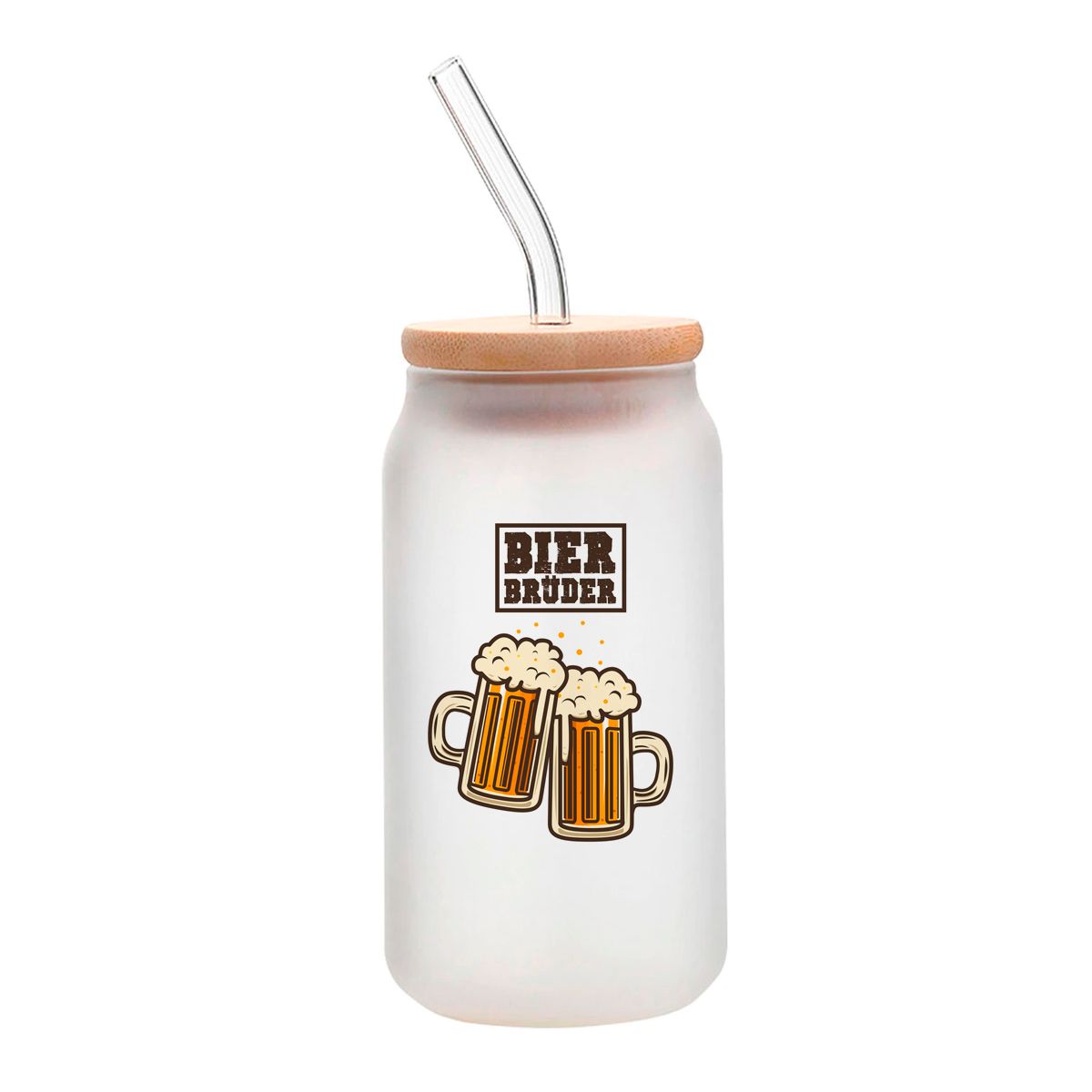 Copo Vidro C/ Canudo Importado Cervejas Brindando Irmao de Cerveja ...