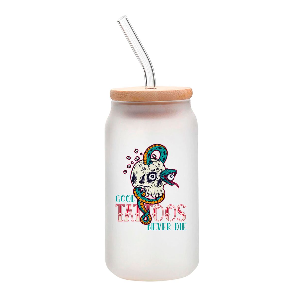 Copo Vidro C/ Canudo Importado Cranio Caveira com Cobra Verde | Móvel ...