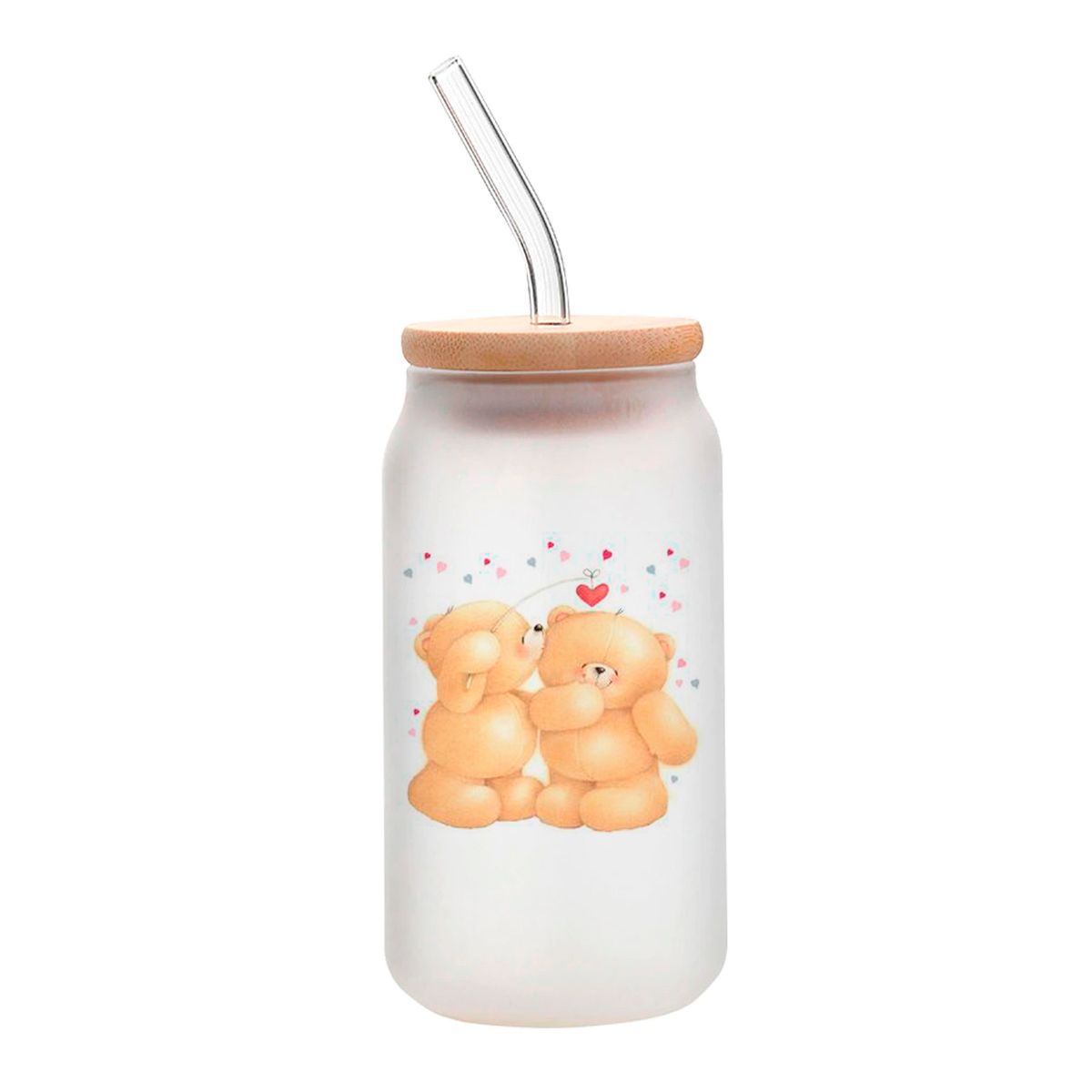 Copo Vidro C/ Canudo Importado Ursinhos Pelucia Namorados Fofinho Copy ...