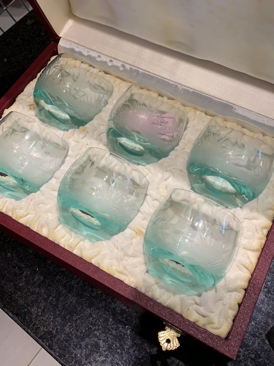 Copos de Cristal Moser | Móvel de Antiquário Moser Usado 59906586 | enjoei