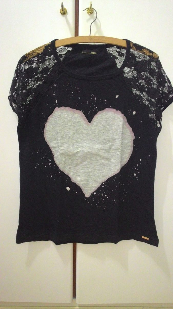 Coração Rendado | Blusa Feminina Dzarm Usado 12669756 | enjoei