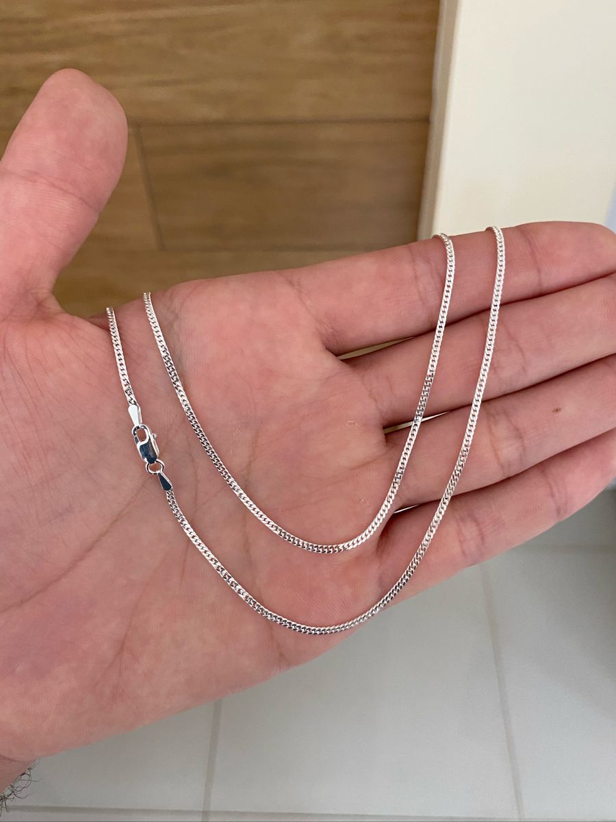 Cordão de Prata 925 Italiana Legítima Modelo Grumet Elo Duplo 2mm 70cm | Produto Masculino Nunca ...