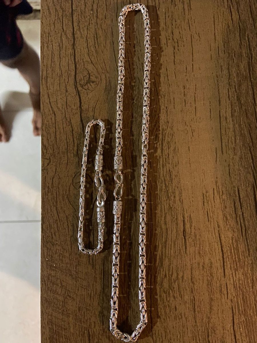 Cordão e Pulseira de Prata Peruana | Jóia Feminina Usado 60314762 | enjoei