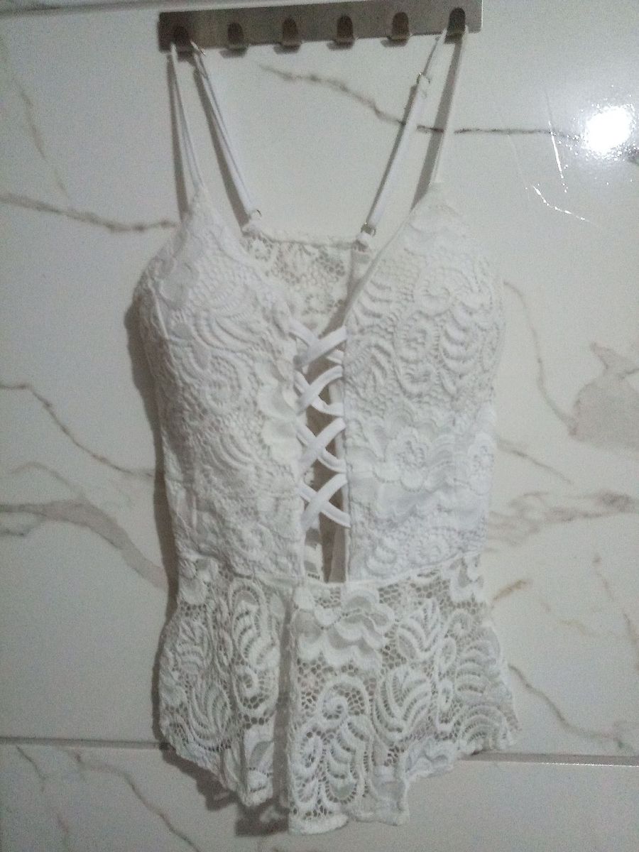 Corpete Branco em Renda | Lingerie Feminina Nunca Usado 128323390 | enjoei