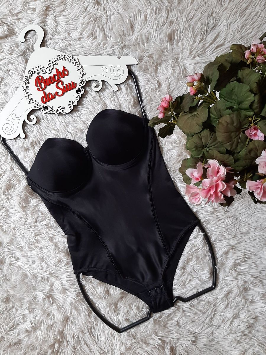 Corpete Luxo Preto Sensual com Bojo 48! | Blusa Feminina Corpete Preto ...