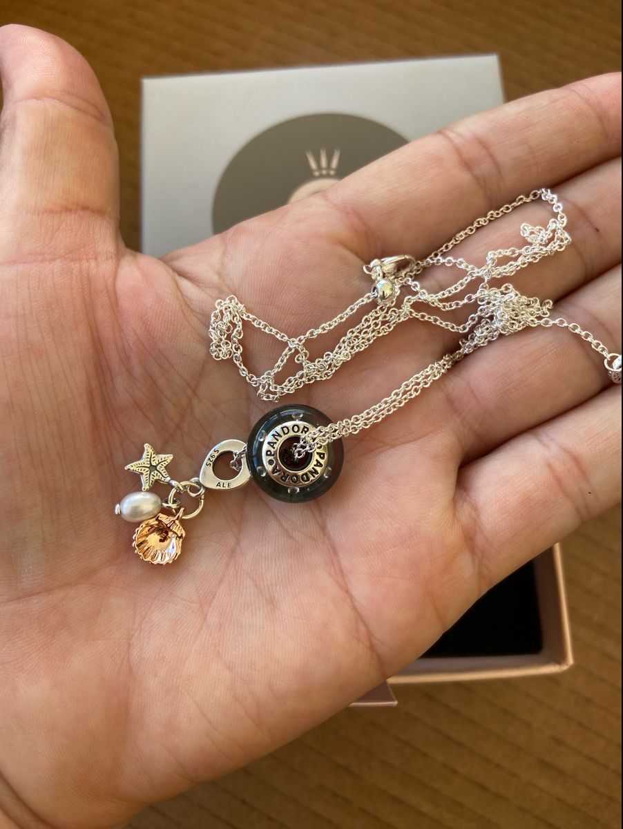 Corrente Pandora com Berloques | Jóia Feminina Pandora Nunca Usado ...