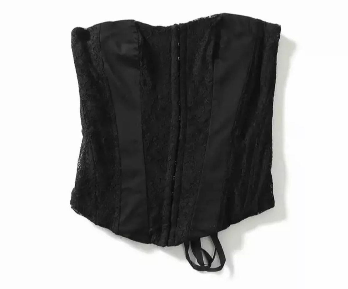 Corset/ Corselete/ Corpete Preto com Renda | Blusa Feminina Seductions ...