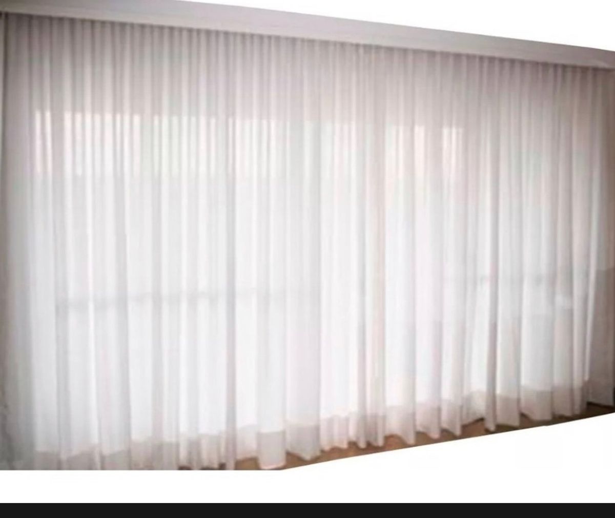 Cortina Voil Luxo 6,00m X 2,30m sem Forro para Varao- Branco | Móvel p ...