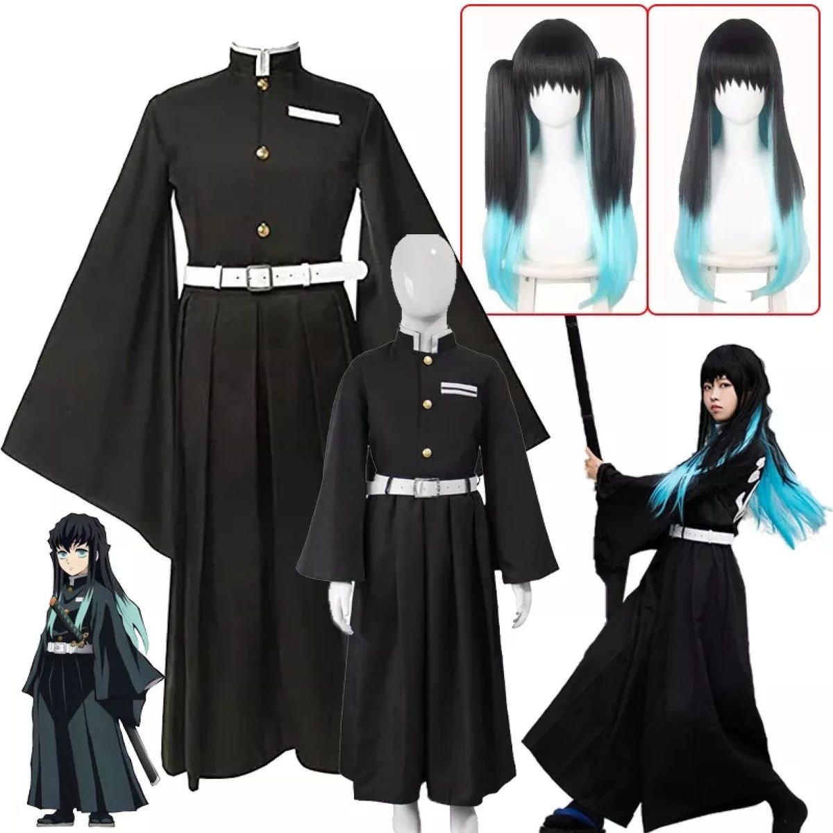 Cosplay Tokito Muichiro Anime Demon Slayer Kimetsu No Yaiba Manga Traje ...