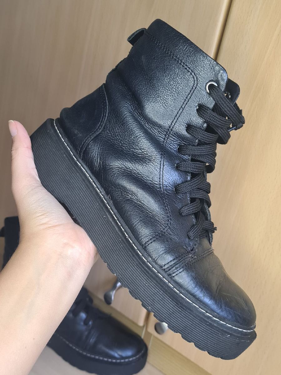 Coturno Preto | Bota Feminina Vittal Usado 76960372 | enjoei