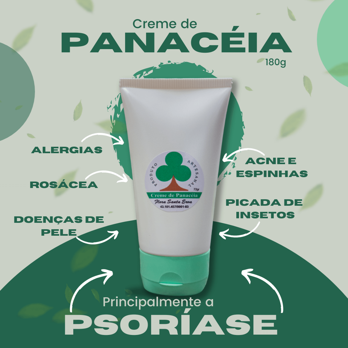 Creme de Panacéia 180g ( para Psoríase) | Cosmético Feminino Flora ...