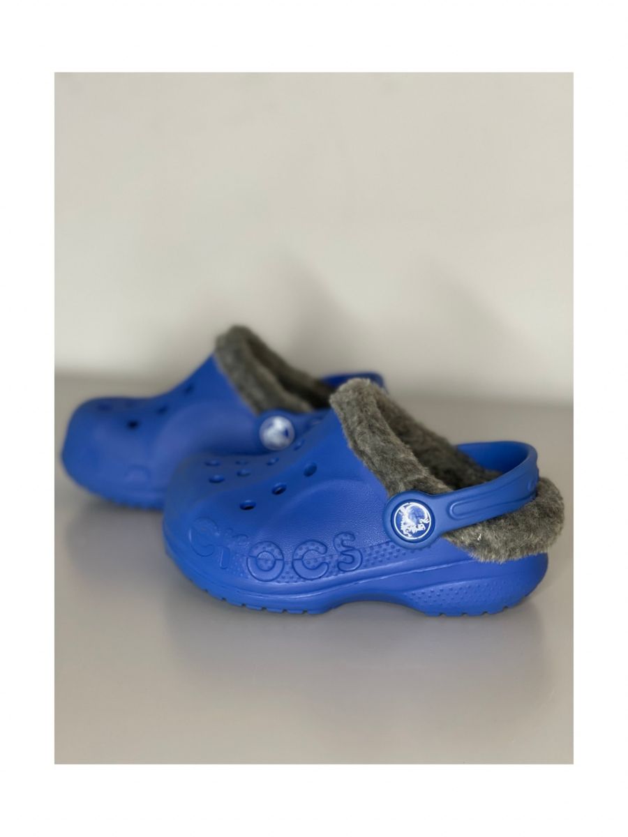 Crocs Azul Bic Infantil com Pelinho | Calçado Infantil para Meninos ...