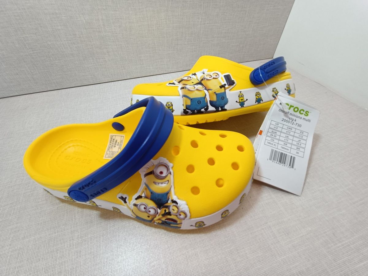 Crocs Minions Novo + 6 Pins de Brinde | Calçado Infantil para Meninos ...