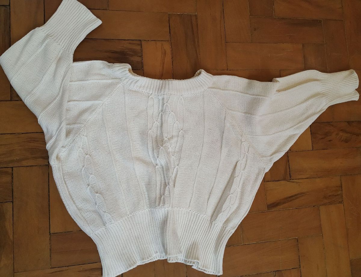 Cropped de Tricô Anos 80 Curto Outono-inverno | Blusa Feminina Usado ...