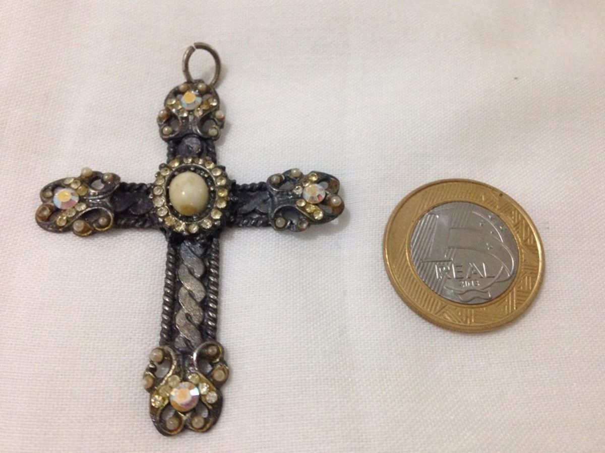 Cruz Hippie Chic Envelhecida para Colares Linda Usada Bom Estado Frete ...
