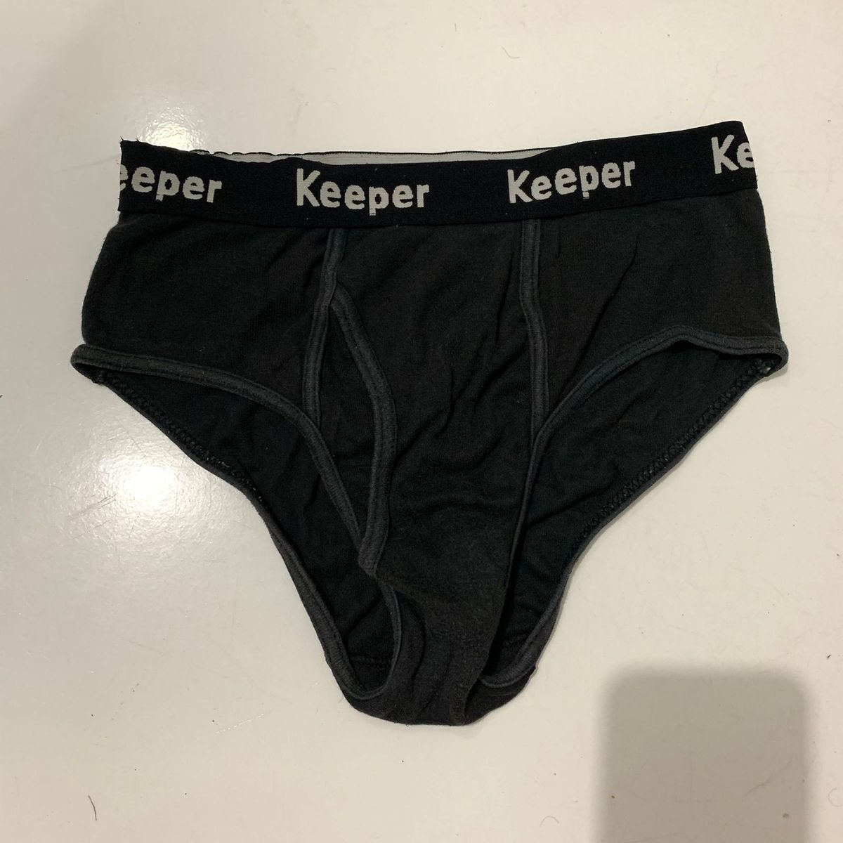 Cueca Slip Preta Usada Personalizada Keeper | Produto Masculino Keeper Usado 66616921 | enjoei
