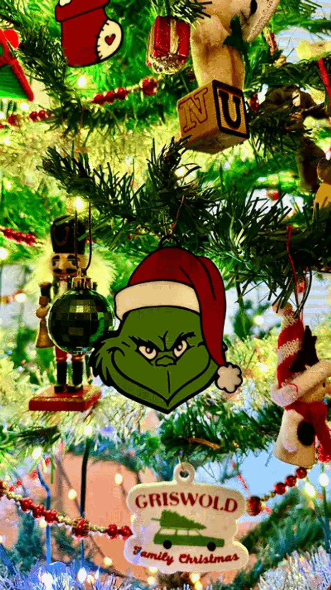 Decoração Árvore de Natal Grinch Enfeite Papai Noel | Item de Decoração ...