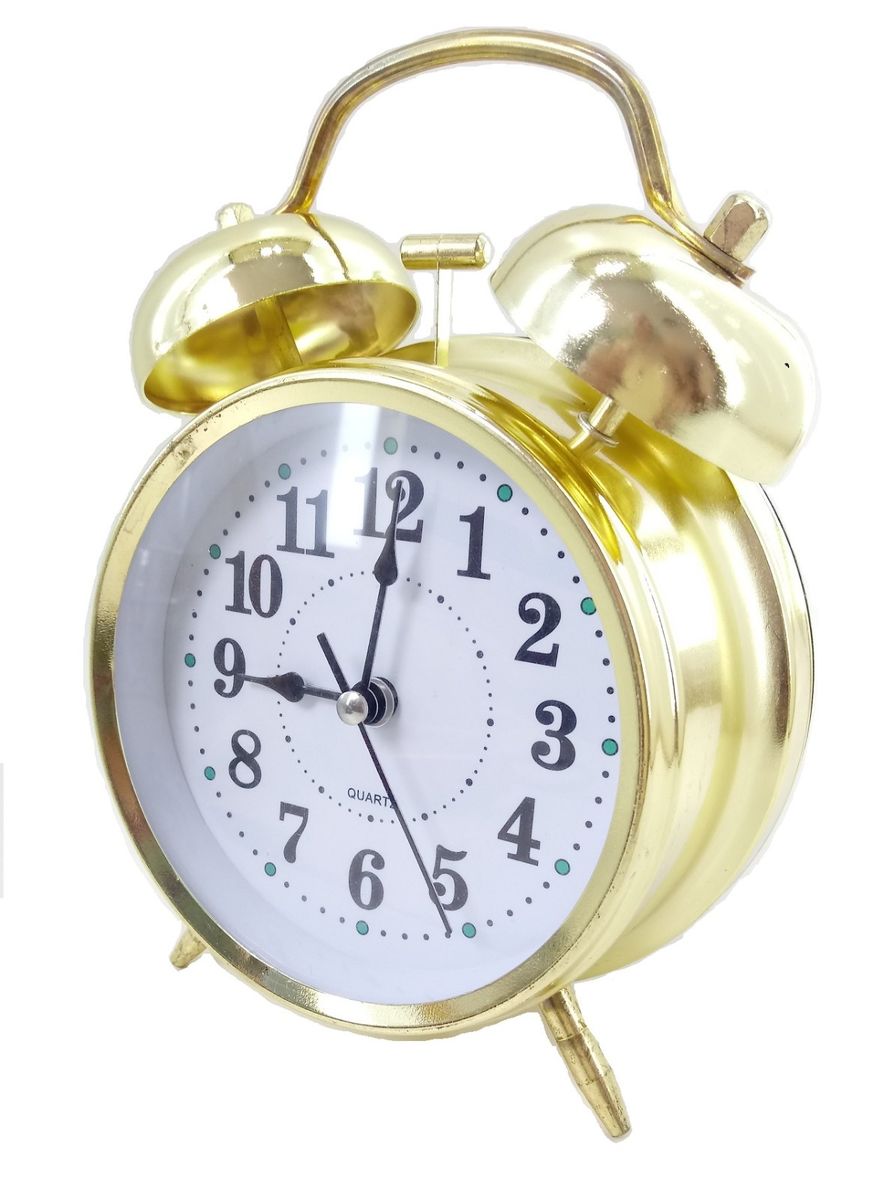 Despertador Dourado Relogio Tipo Antigo a Pilhas | Item de Decoração ...