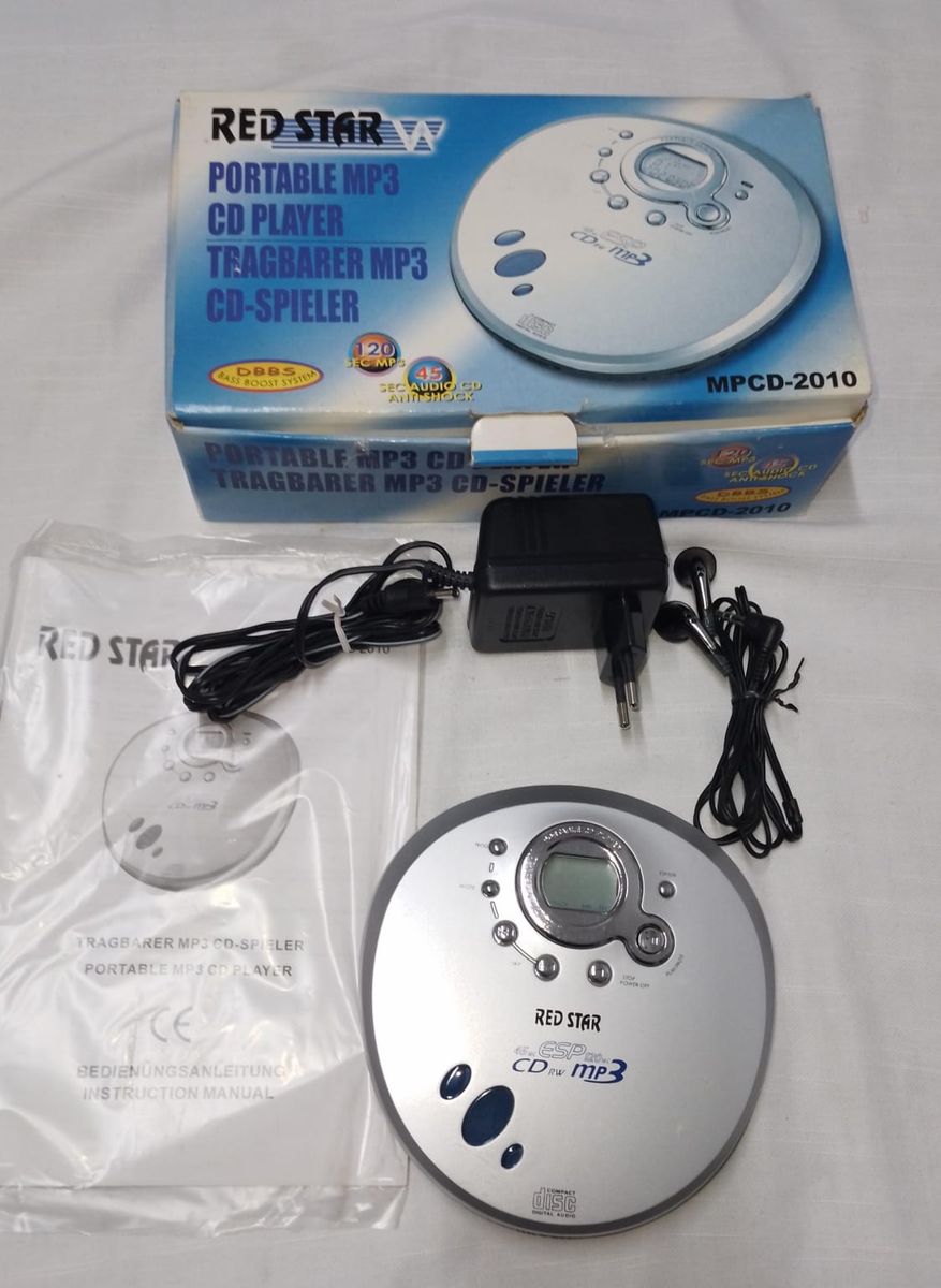 Discman Cd Player Red Star Mp3 ( Semi Novo ) | Item Info & Eletro Usado ...