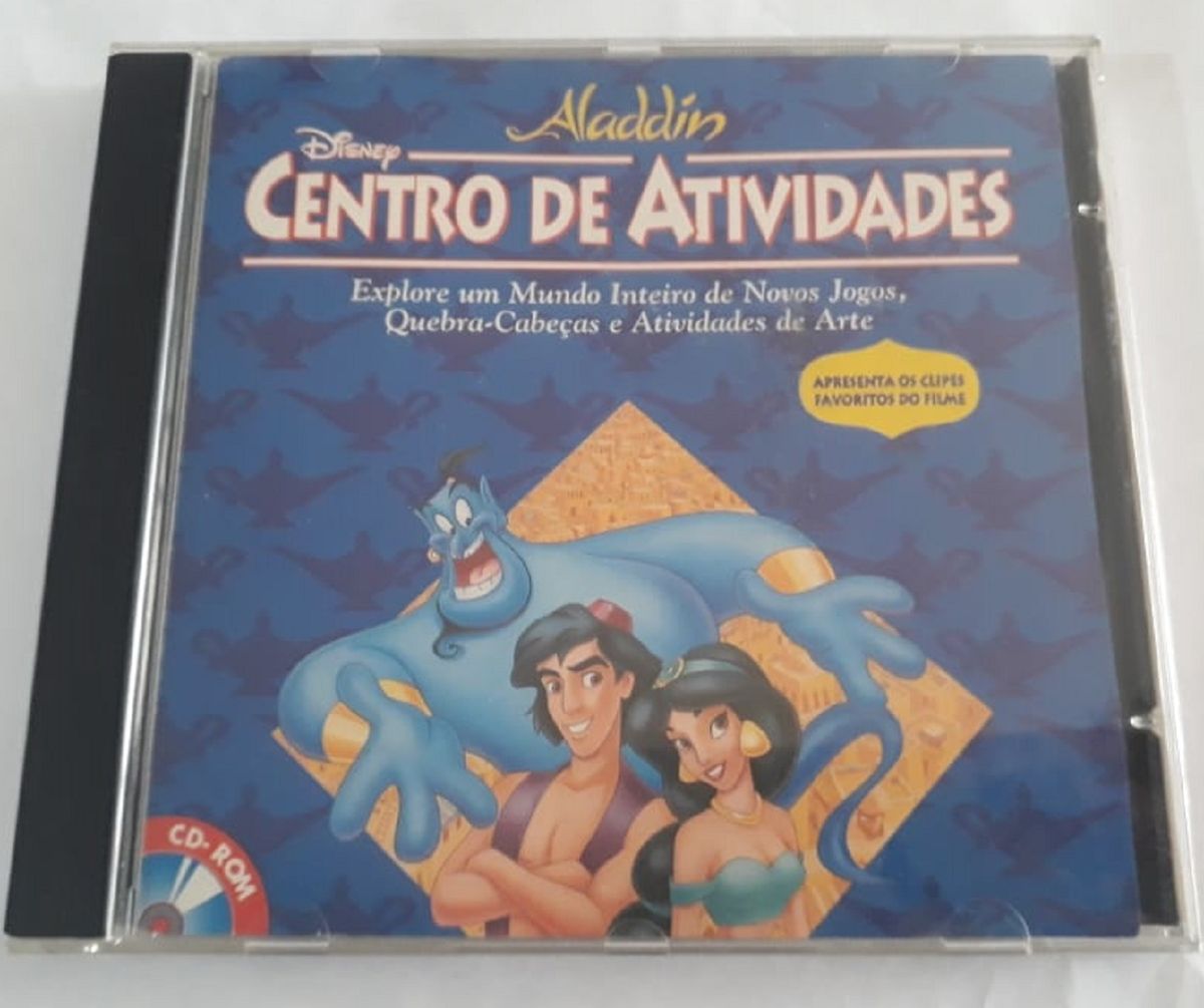 Disney Centro de Atividades Aladdin Cd Rom Jogos Quebra Cabeças ...