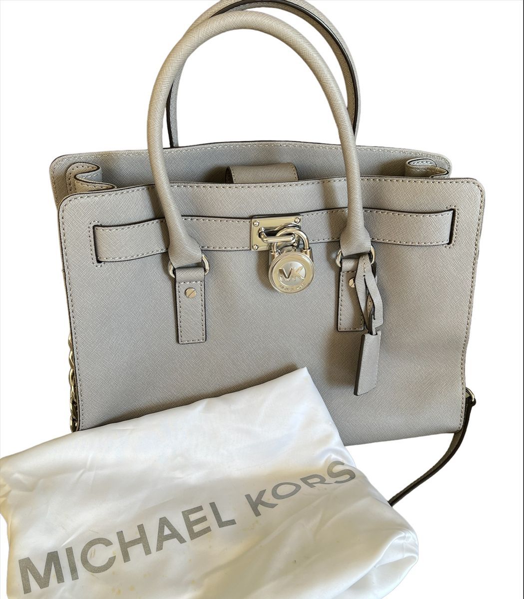 Divina! Bolsa Michael Kors Modelo Hamilton Na Cor Cinza!!! Chique No ...