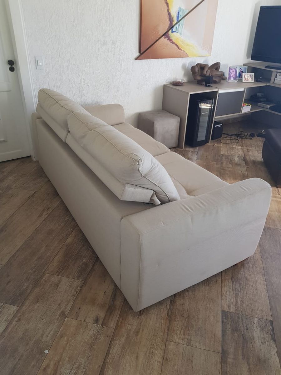 Doha Stitch Sofa Retrátil 3 Lugares Cor Poli Beige Tok&stok | Sofá ...