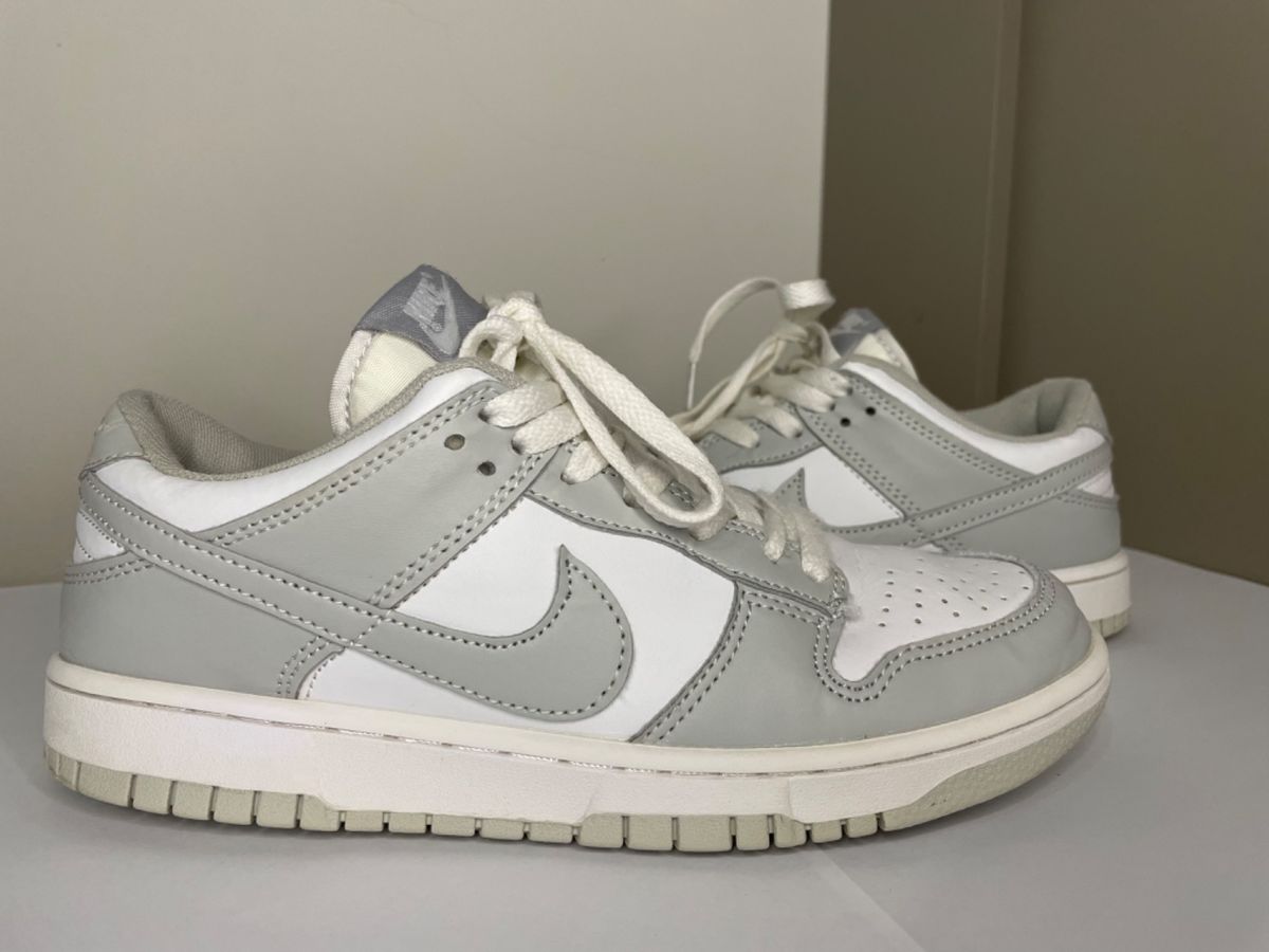 Basketball Shoes Tênis Nike Dunk Low - Branco, Preto E Cinza Low Retro
