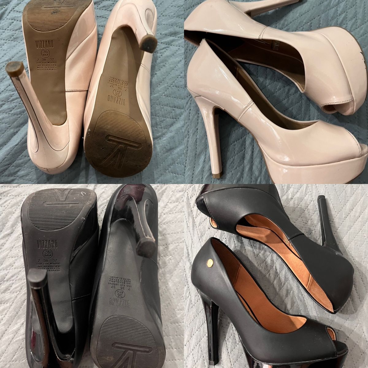 Dupla de Peep Toe, Salto de 12 Cm e Meia Pata de 3 Cm, Vizzano ...