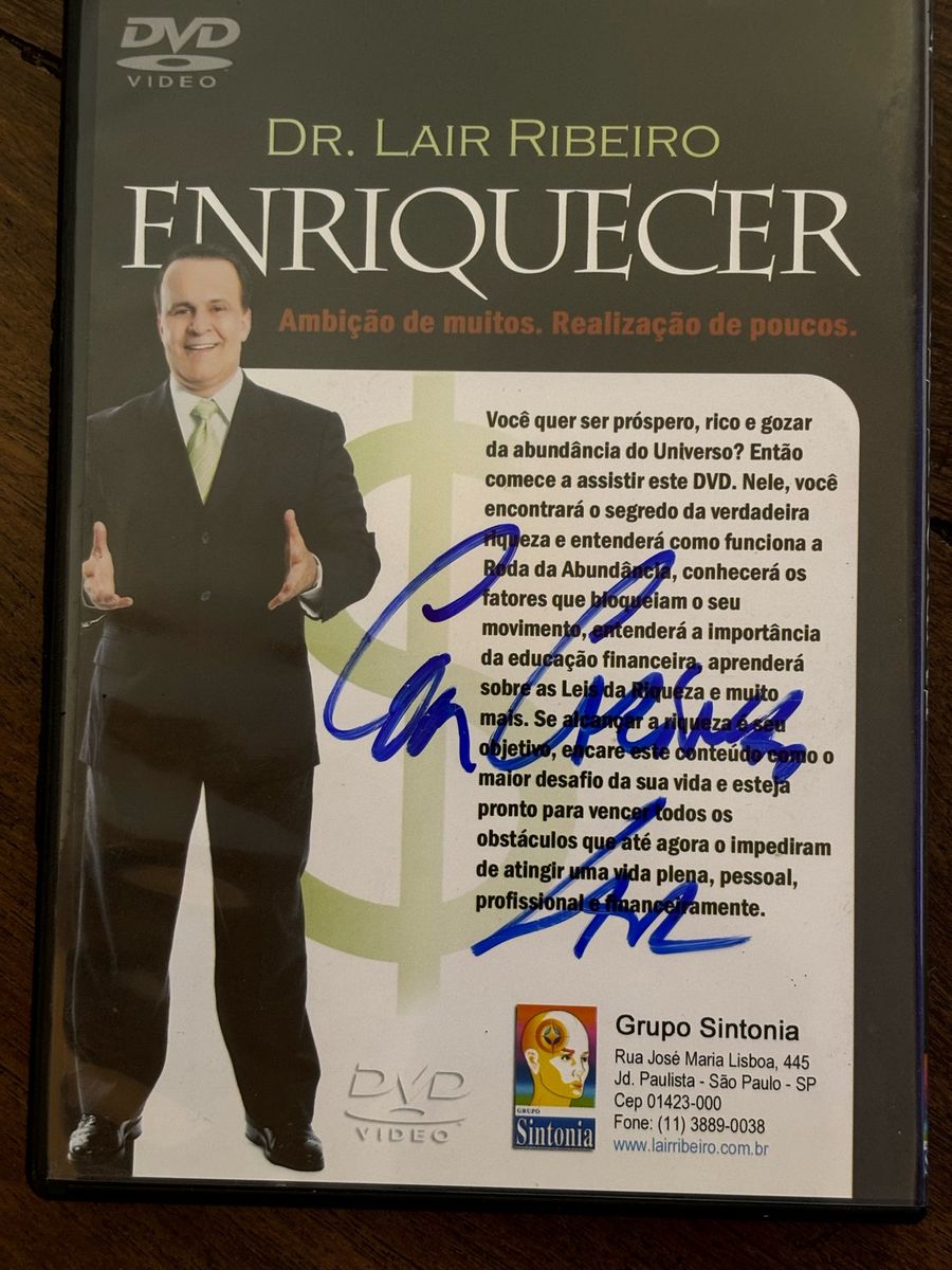 Dvd Dr Lair Ribeiro Autografado Enriquecer | Livro Lair Ribeiro Nunca Usado 97437379 | enjoei