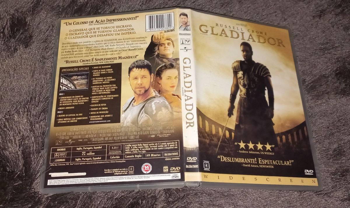 Dvd Duplo Gladiador | Filme e Série Dvd Nunca Usado 81961374 | enjoei