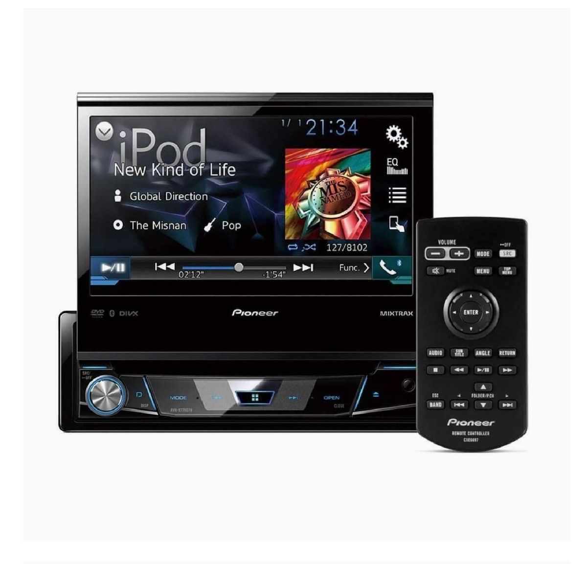 Dvd Player Automotivo Pioneer Retrátil Avh-x7780tv Mixtrax - Tela 7" - Tv, Usb, Aux e Bluetooth ...