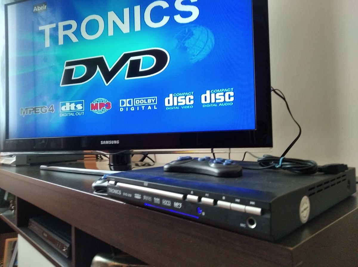 Dvd Player Slim Compacto com Karaokê e Game Dvd-250 Tronics | TV e Display Tronics Usado ...