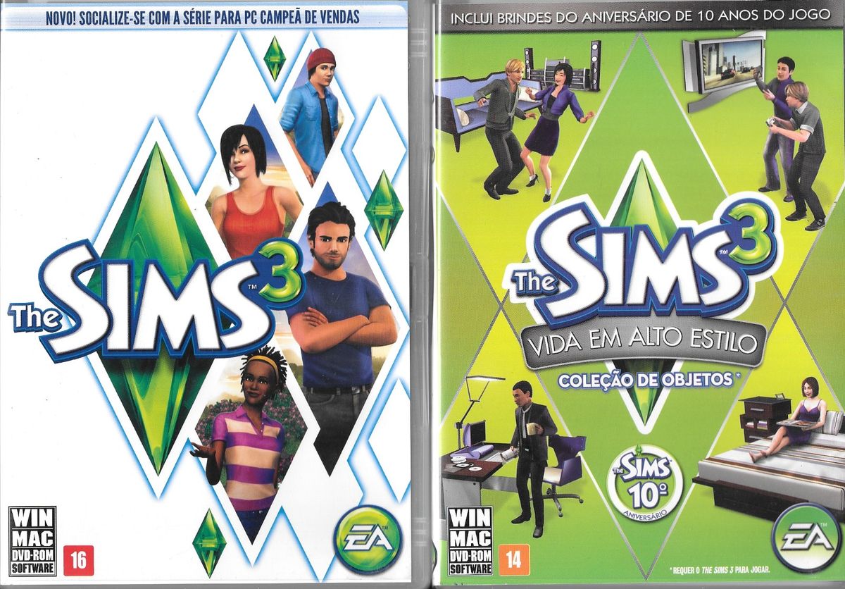 Dvd-rom: The Sims 3 + The Sims 3 Vida em Alto Estilo: Coleção de ...