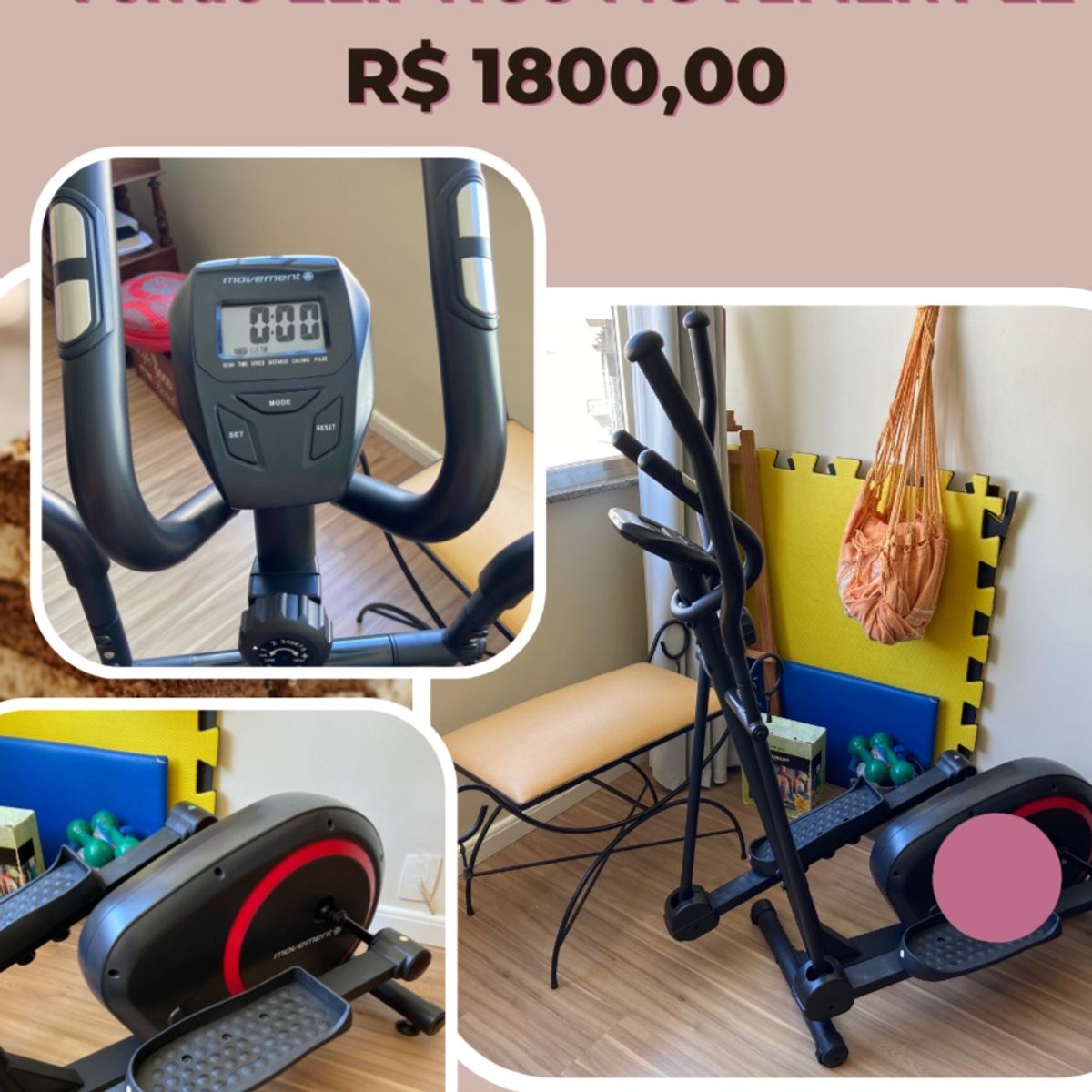 Elíptico da Marca Movement | Item p/ Esporte e Outdoor Movement Usado ...