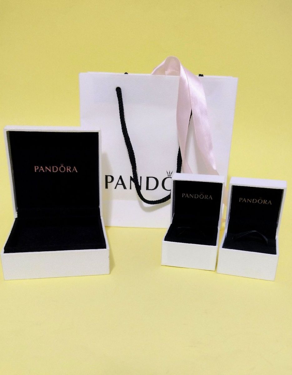 Embalagem Pandora: Caixa para Pulseira, 2 Caixas Menores e Sacola de ...