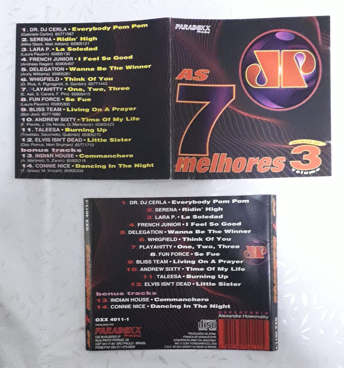 Encarte e contra Capa de Cd - As 7 Melhores Jp - Volume 3 | Item de ...