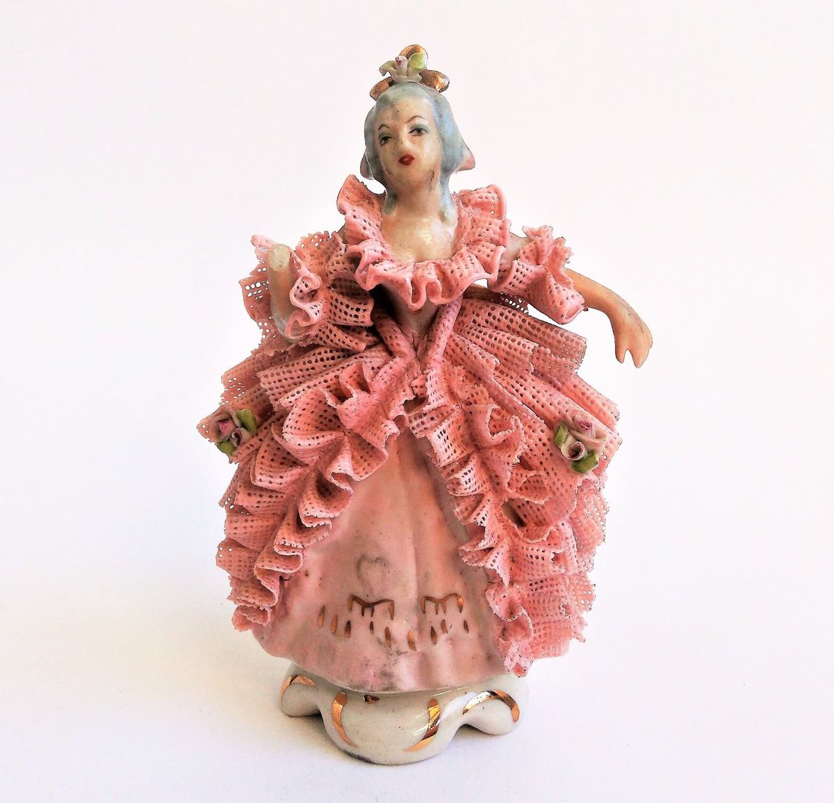 Enfeite Bibelô Dama com Rendas de Porcelana Antigo Vintage - Leia a ...