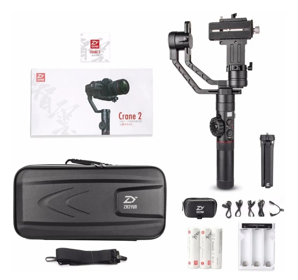 Estabilizador Zhiyun Crane 2 C/ 3 Eixos + Motor Follow Focus | Lente e ...
