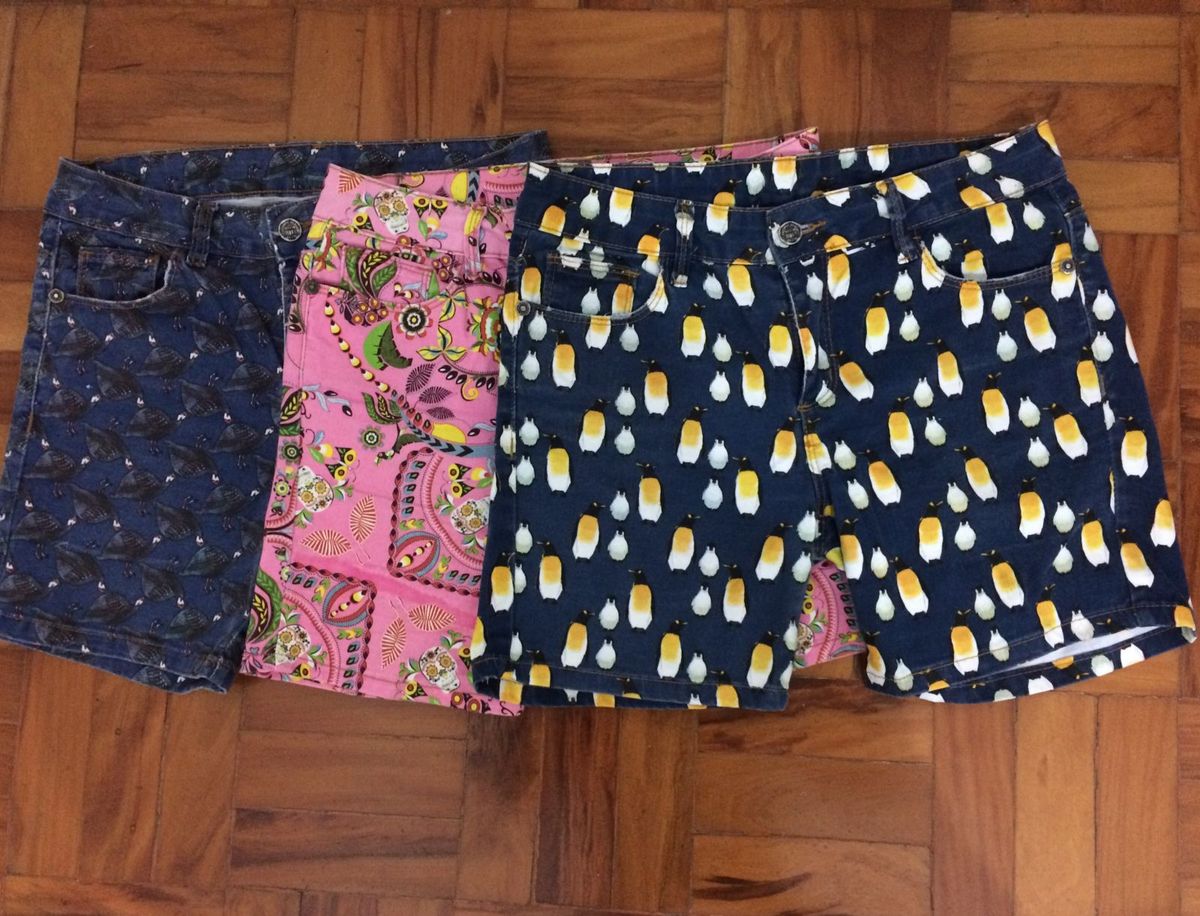 Estampe a Vida - Galinha D'angola | Shorts Feminino Farm Usado 20877334 ...