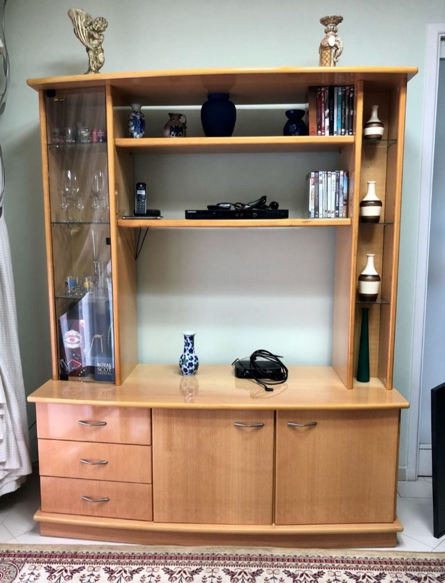 Estante com Gavetas e Cristaleira Embutida | Rack Rudnick Usado ...