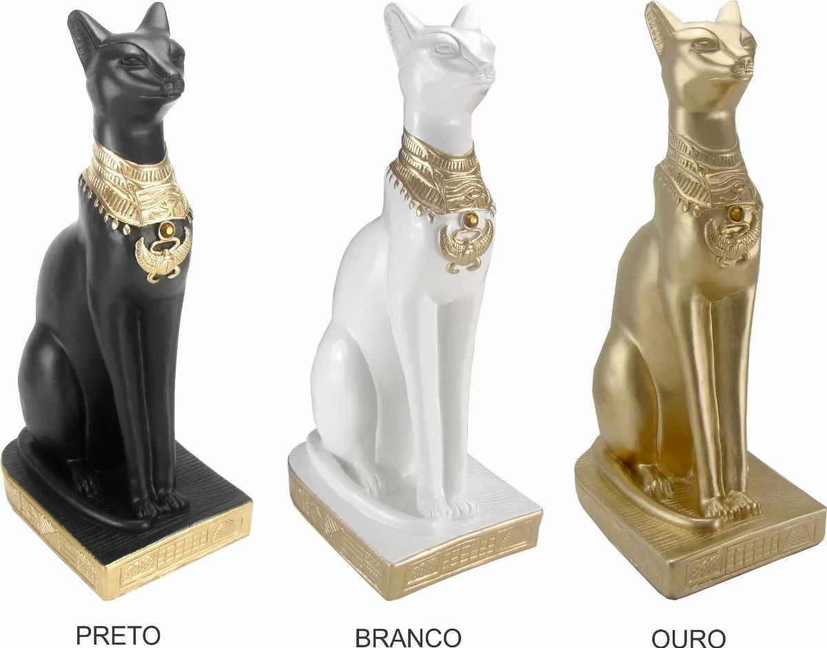 Estátua de Chão Bastet Deusa Egipcia da Fertilidade - Escolha Sua Cor ...