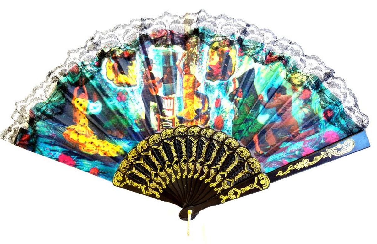 Estiloso Leque Estilo Espanhol C/renda Luxo | Produto Feminino Nunca ...