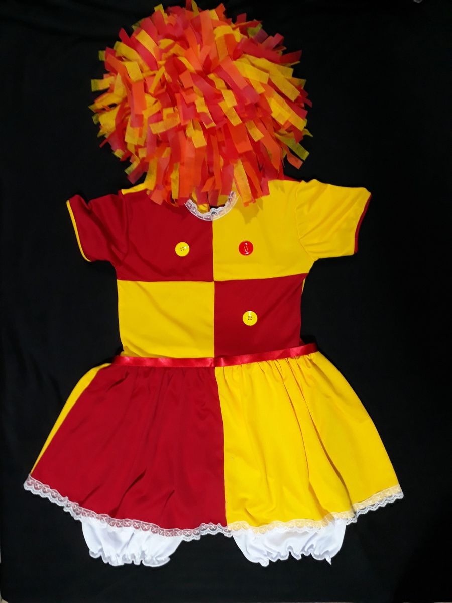 Fantasia Emilia com Peruca - Sitio do Pica Pau Amarelo - Tamanho 8 ...