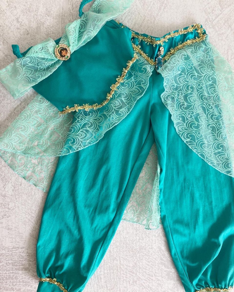 Fantasia Princesa Jasmine Aladdin Disney Tam 4/5 | Roupa Infantil para ...