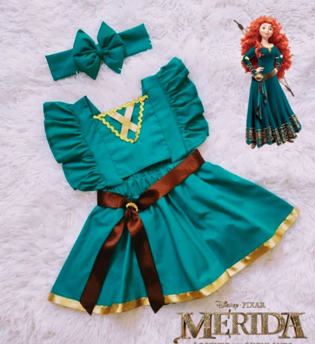 Fantasia Romper C Body Princesa Merida Valente + Laço | Roupa Infantil ...