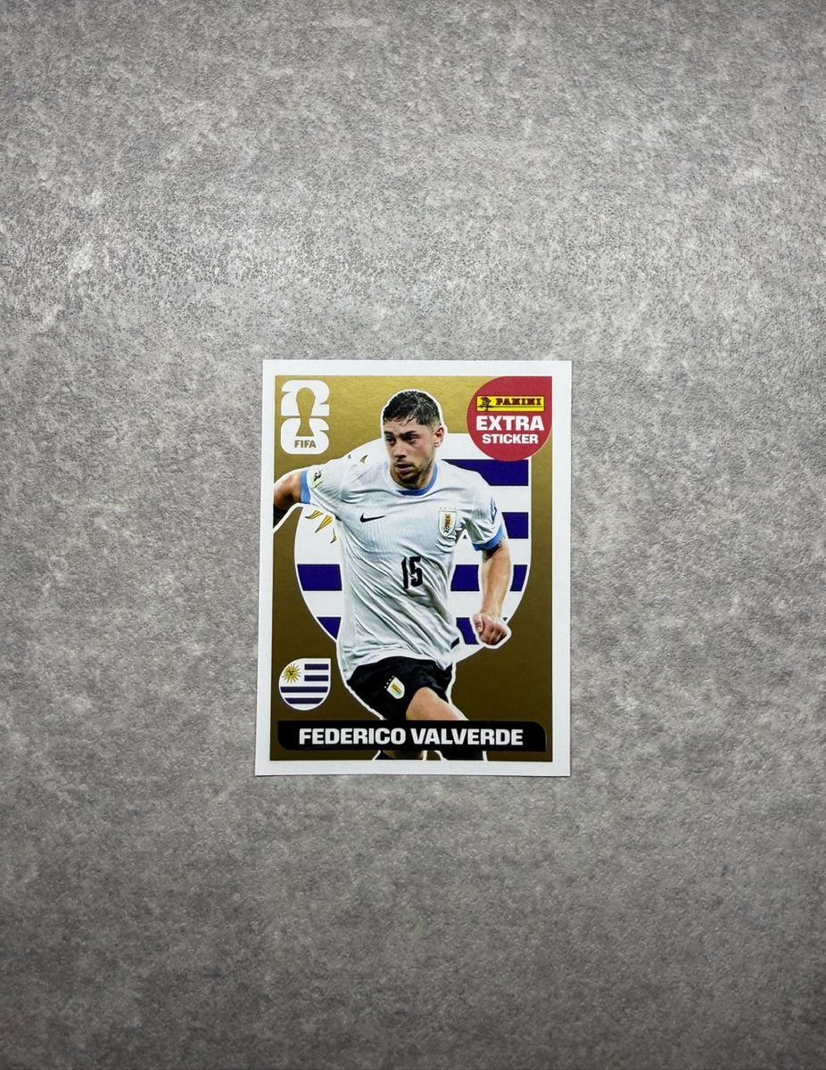 Federico Valverde Ouro Extra Sticker Copa do Mundo 2026 Nova Tirada do ...