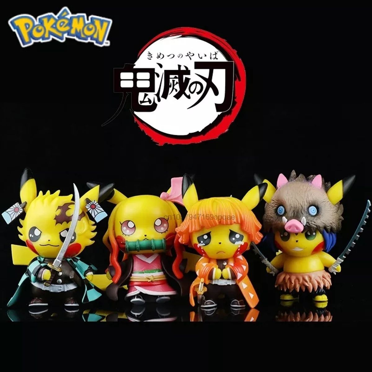 Figure Demon Slayer Pikachu Tanjiro Nezuko Zenitsu Inosuke Pokemon ...