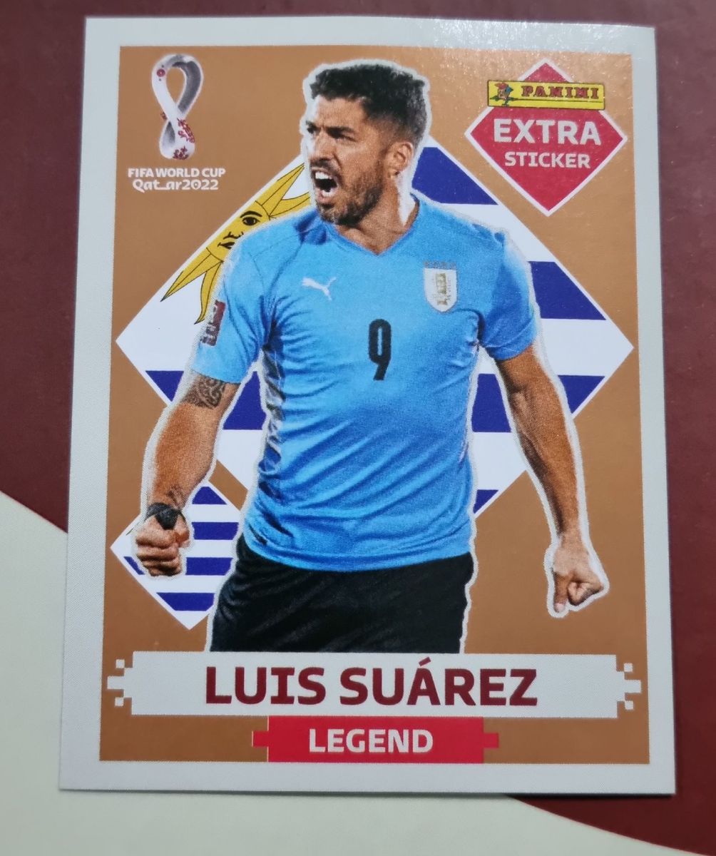 Figurinha Copa Original Panini Luis Suárez Bronze Legend. Foto Frente e ...